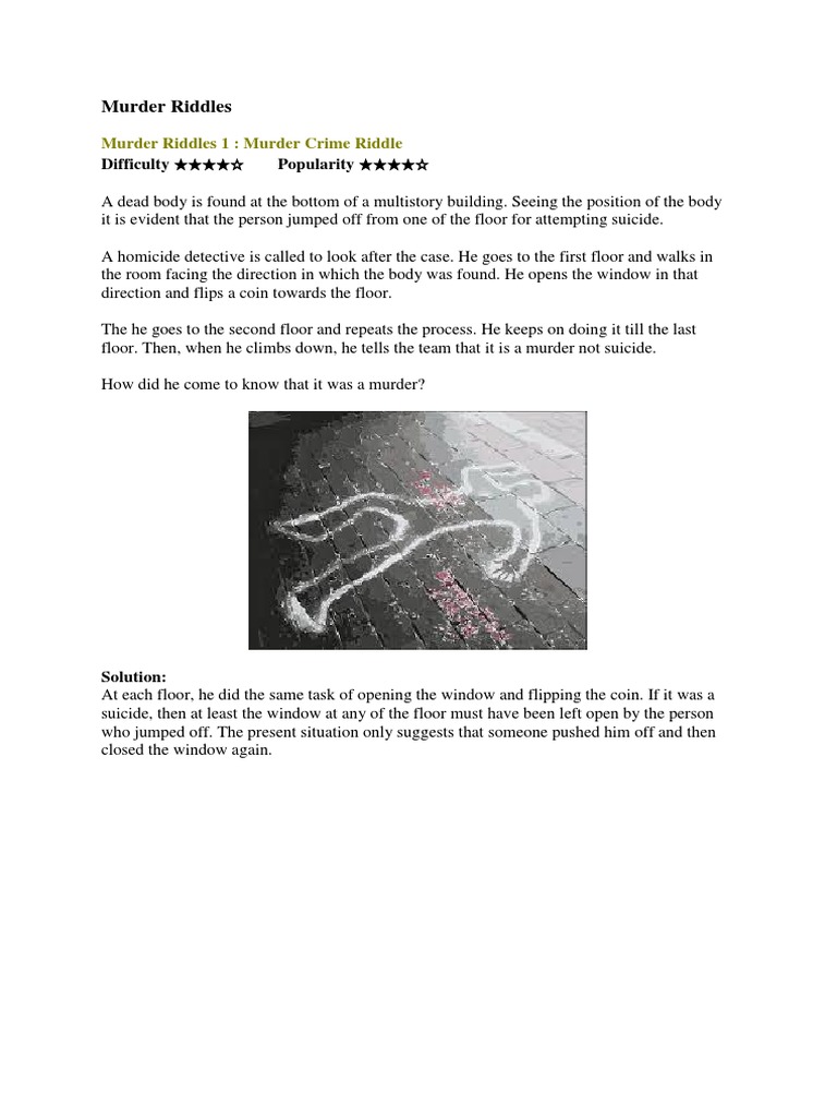 Murder Riddles | PDF | Murder | Sherlock Holmes