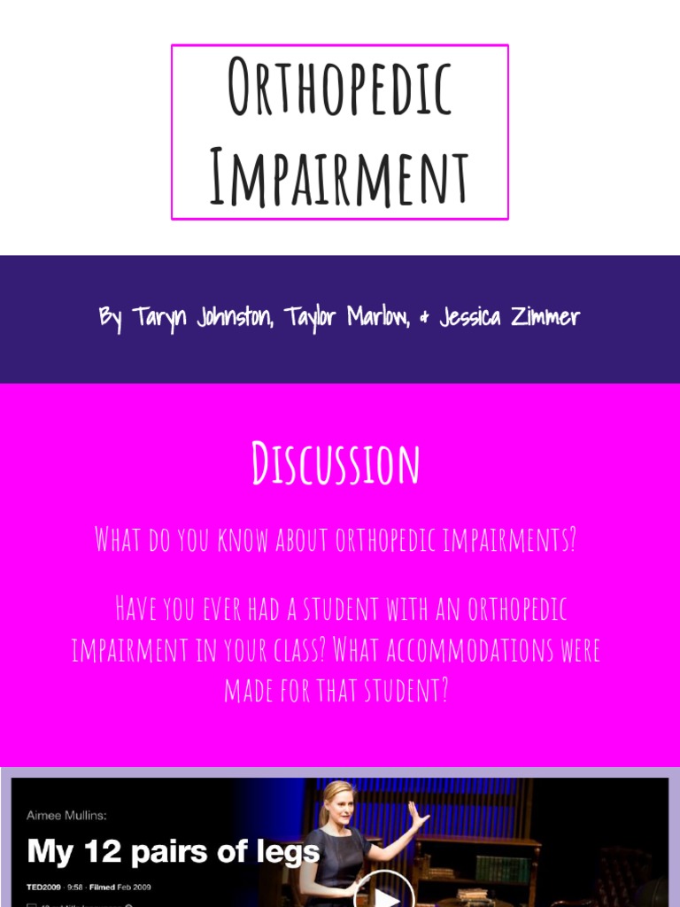 Expert Presentation - Orthopedic Impairment | PDF | Cerebral Palsy ...