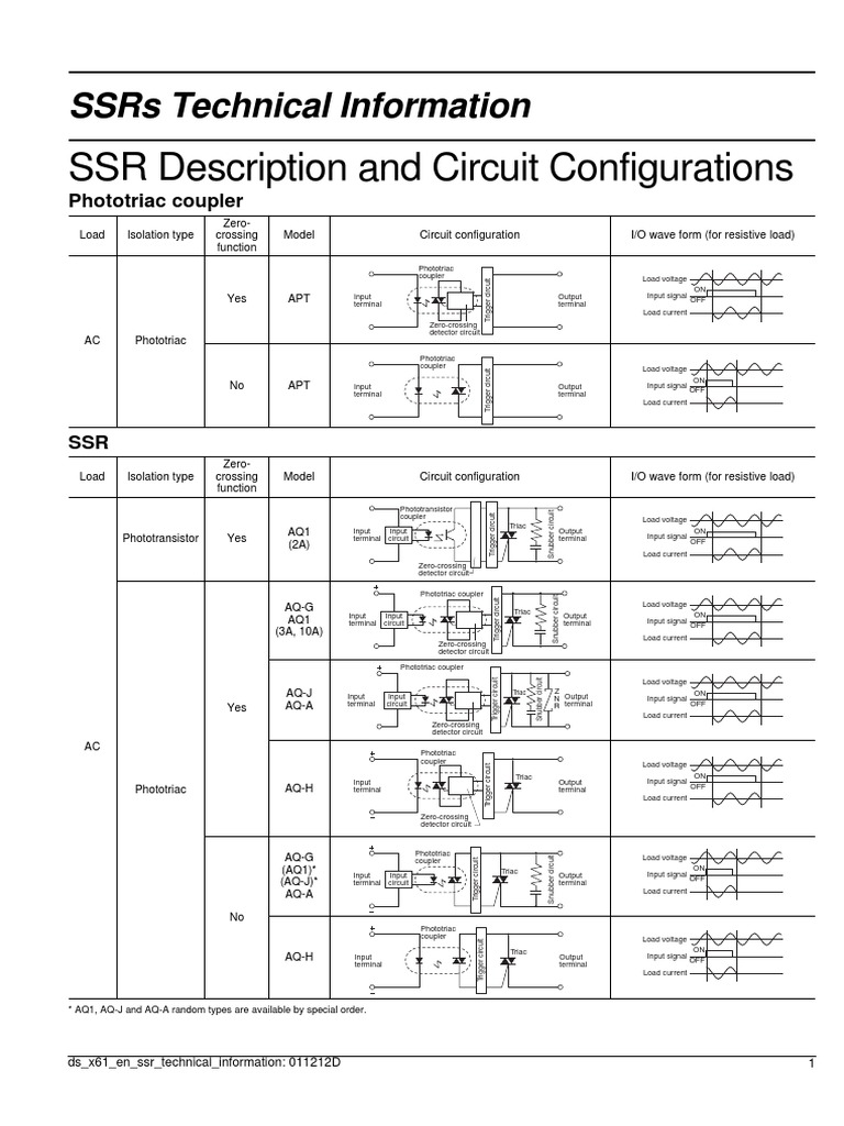 SSR Technical Information and Circuit Configurations | PDF | Root Mean ...