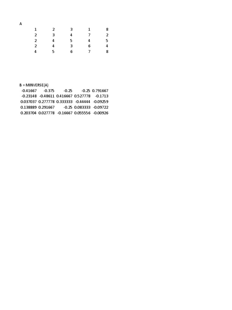 Invers Matriks 5x5 | PDF