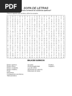 Sopa de Letras: Elementos Químicos | PDF