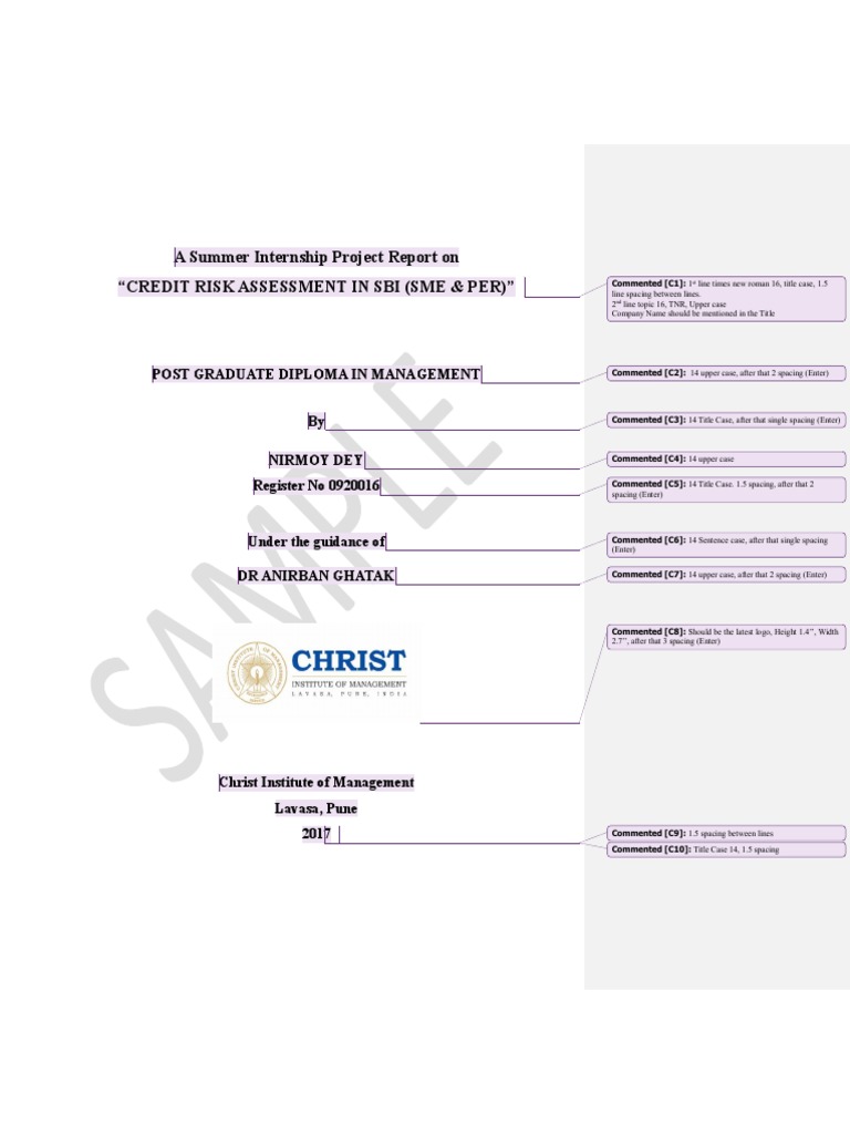 SIP - Research Report - Template - CIM - 2017 | PDF | Small And Medium ...