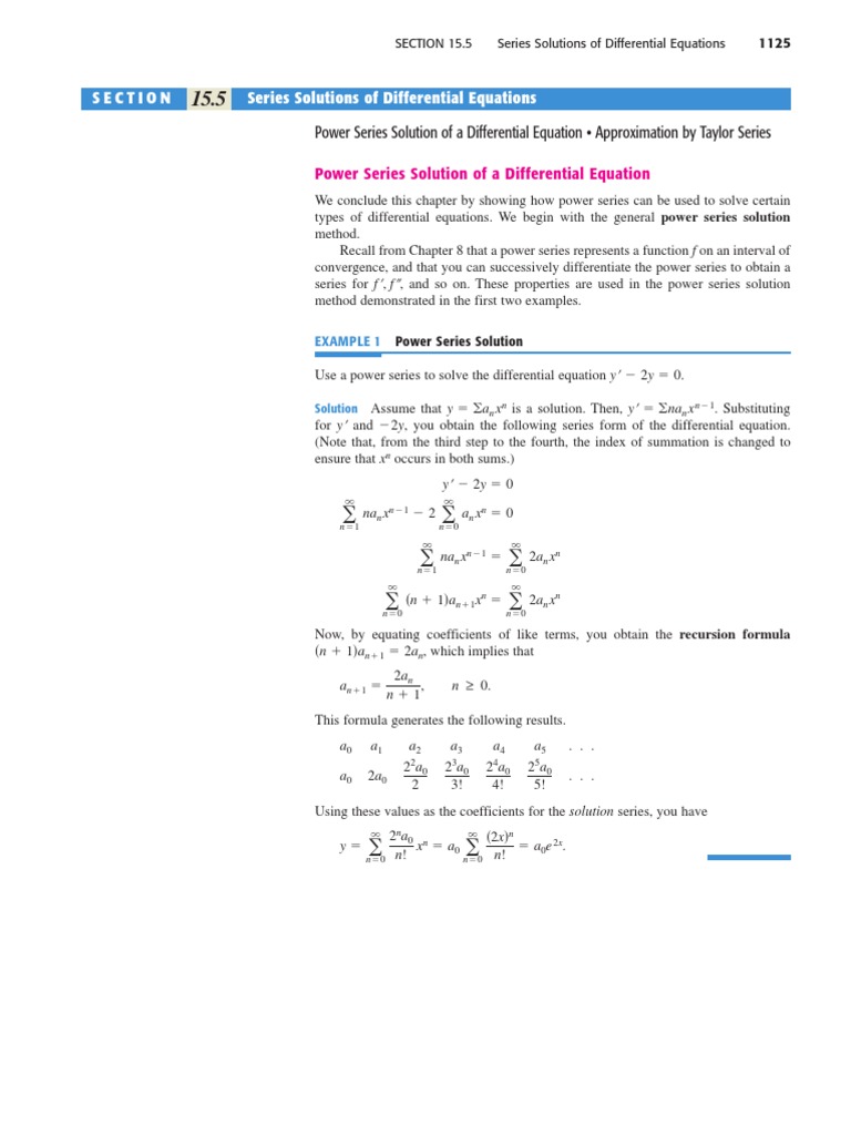 Power Series | PDF | Power Series | Ordinary Differential Equation