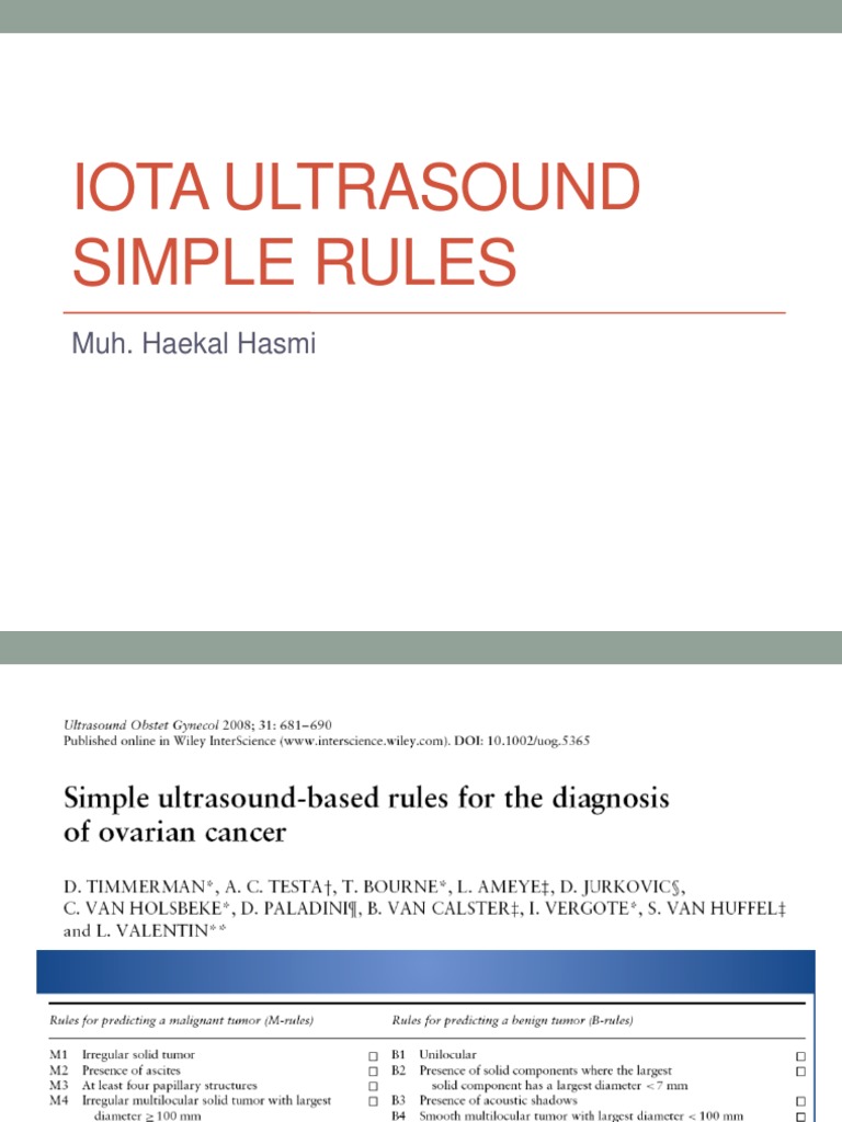 IOTA Ultrasound Simple Rules Guide | PDF | Self-Improvement | Science ...