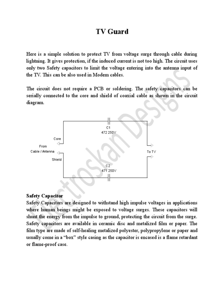 TV Guard: Safety Capacitor | PDF | Technology & Engineering