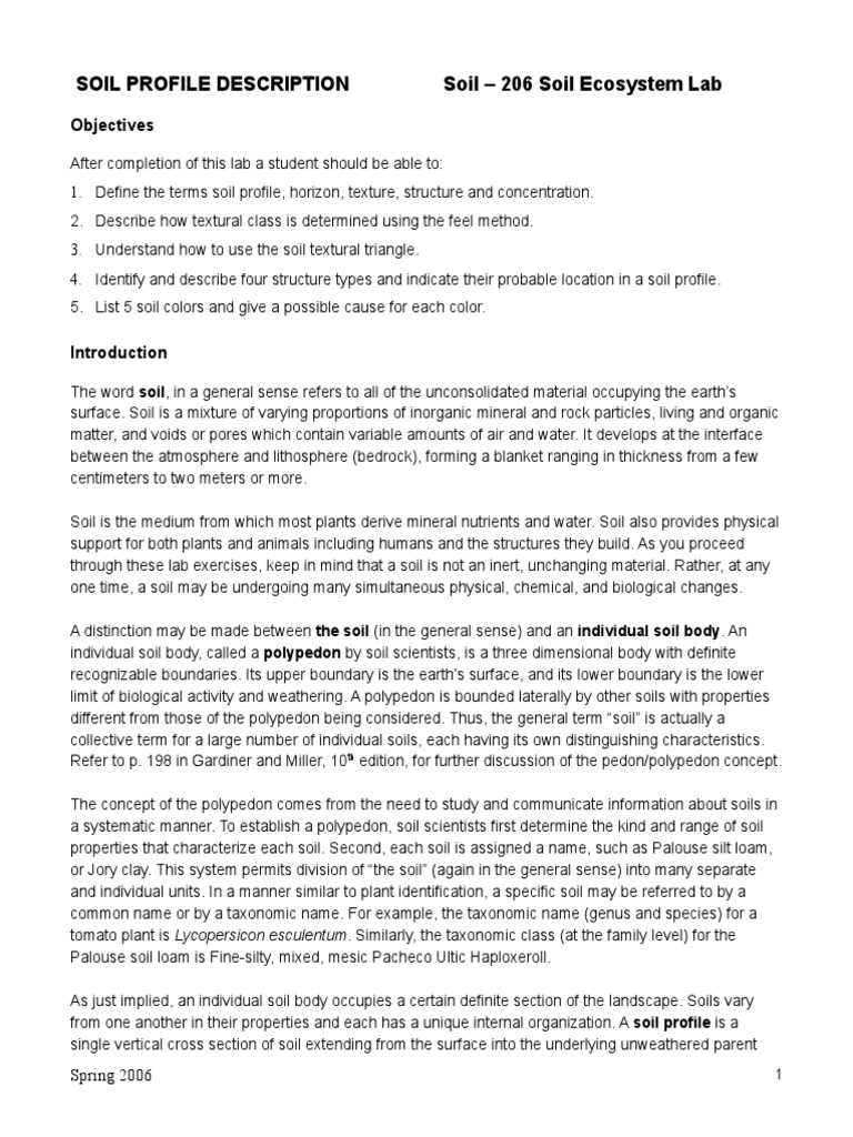 Soil Profile Description | PDF | Sand | Soil