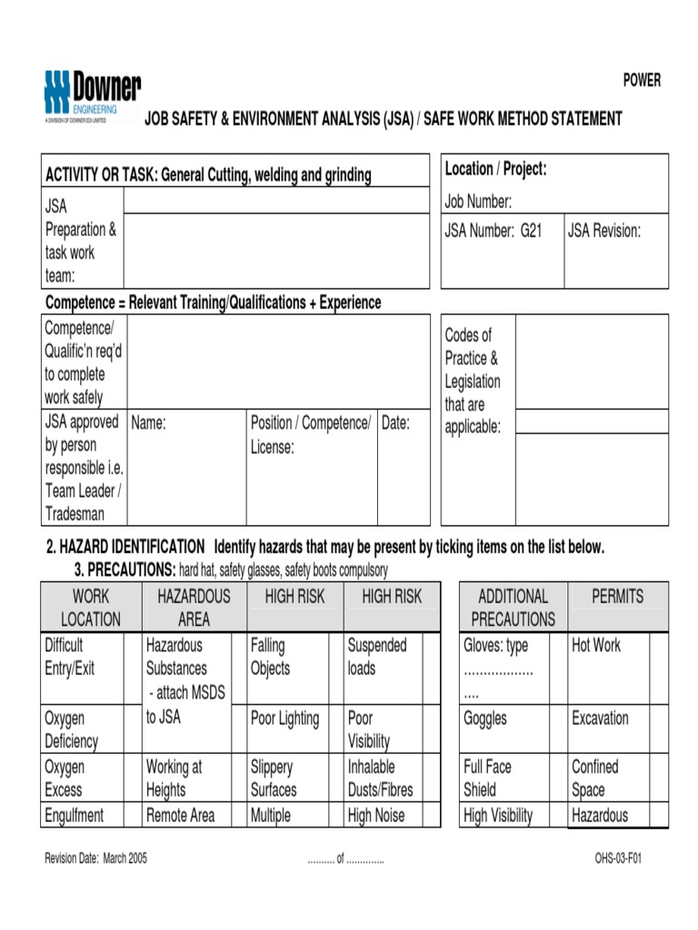 52168347-JSA-WELDING.pdf | Welding | Hazards