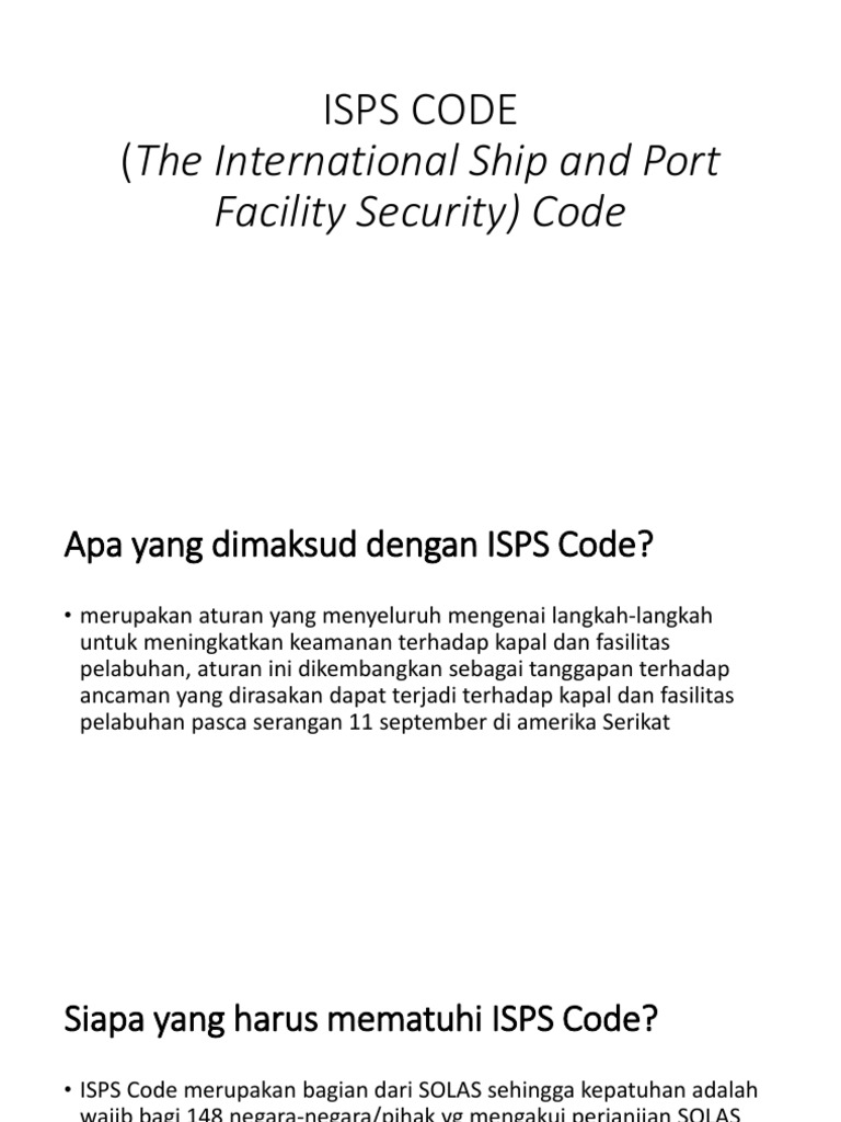 Training Intern ISPS Code | PDF