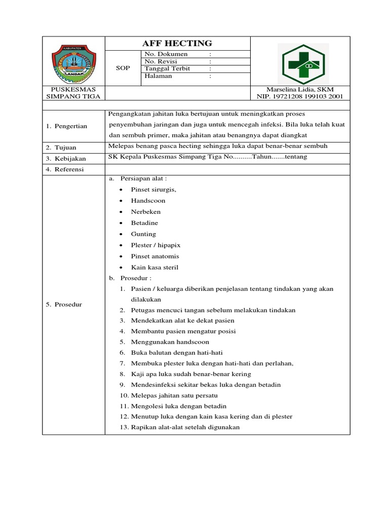 Sop Aff Hecting | PDF