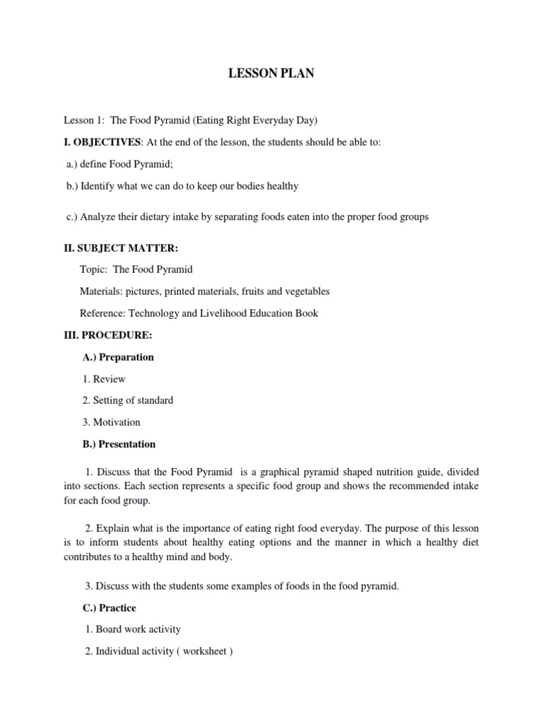 Lesson Plan TLE | PDF