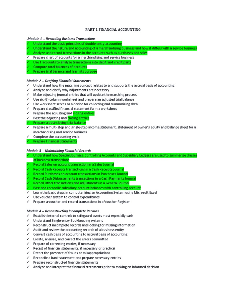 Module 2 - Drafting Financial Statements | Download Free PDF | Business ...