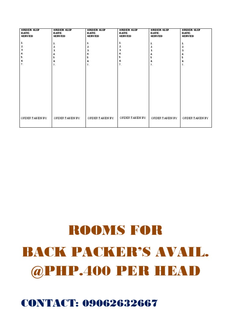 Order Slip Date | PDF