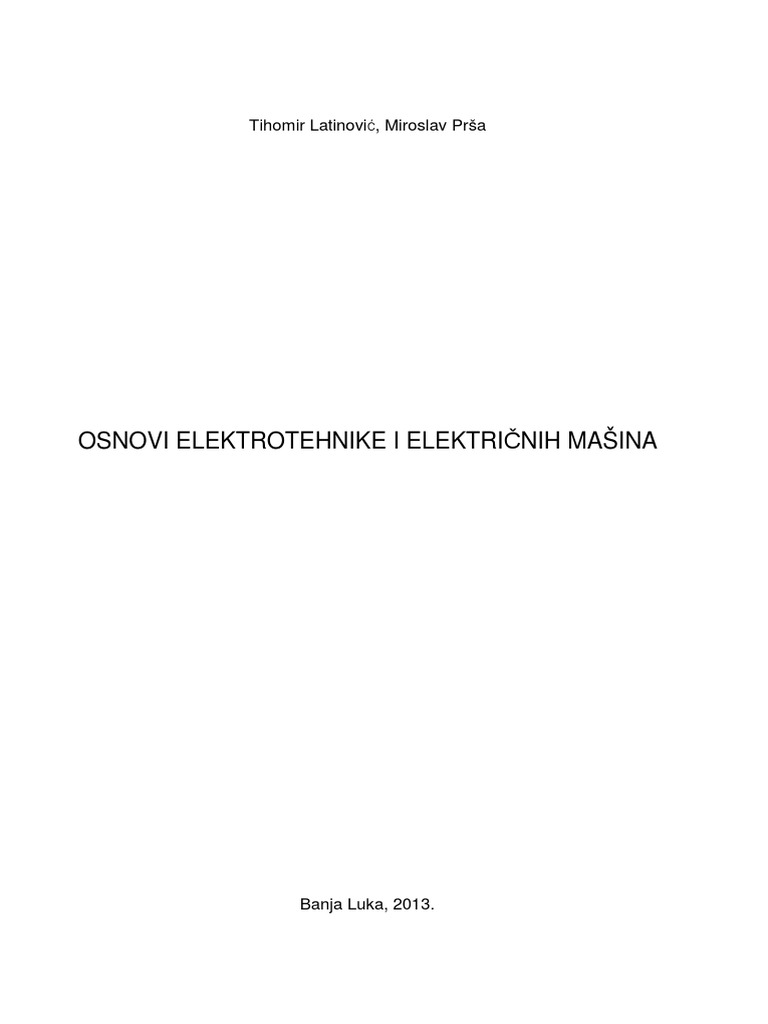 Osnove Elektrotehnike I Elektricnih Masina | PDF