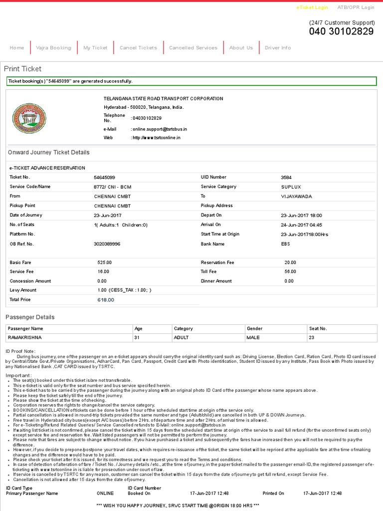 TSRTC Official Website For Online Bus Ticket Booking - Tsrtconline ...