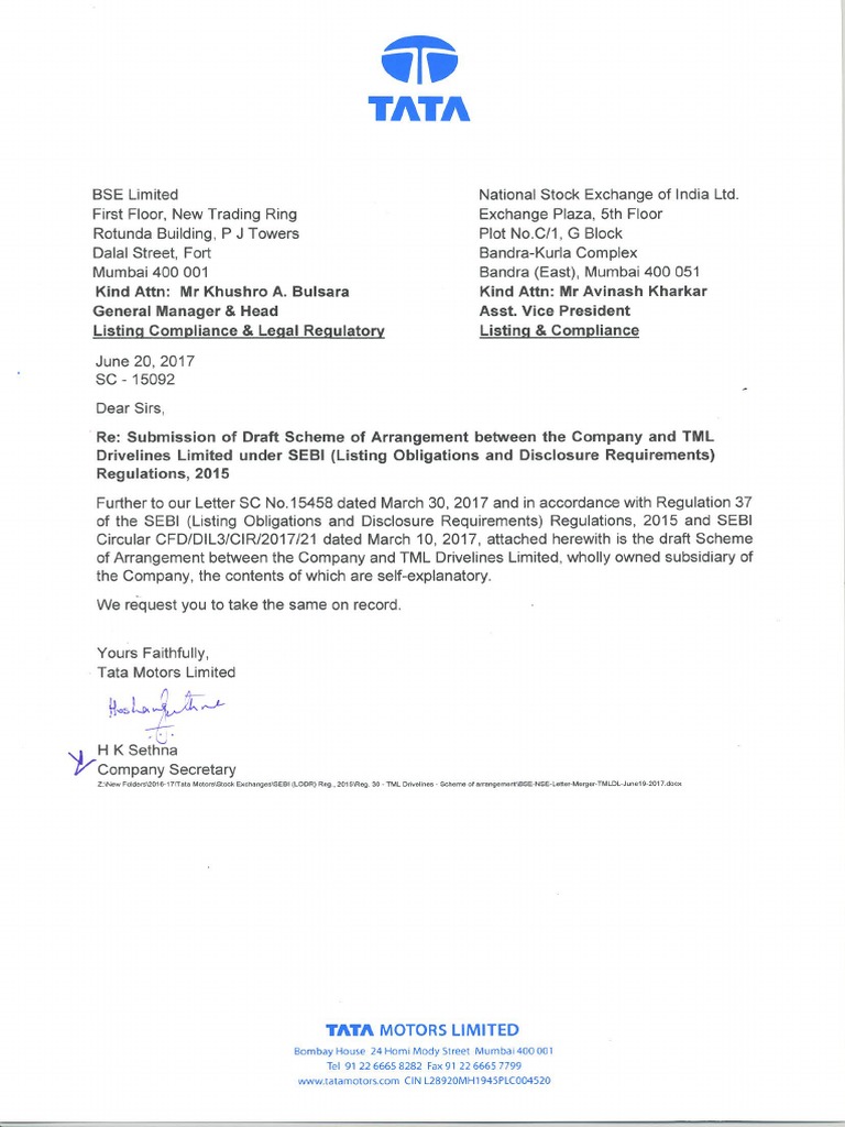 Tata Motors | Employment | Deed