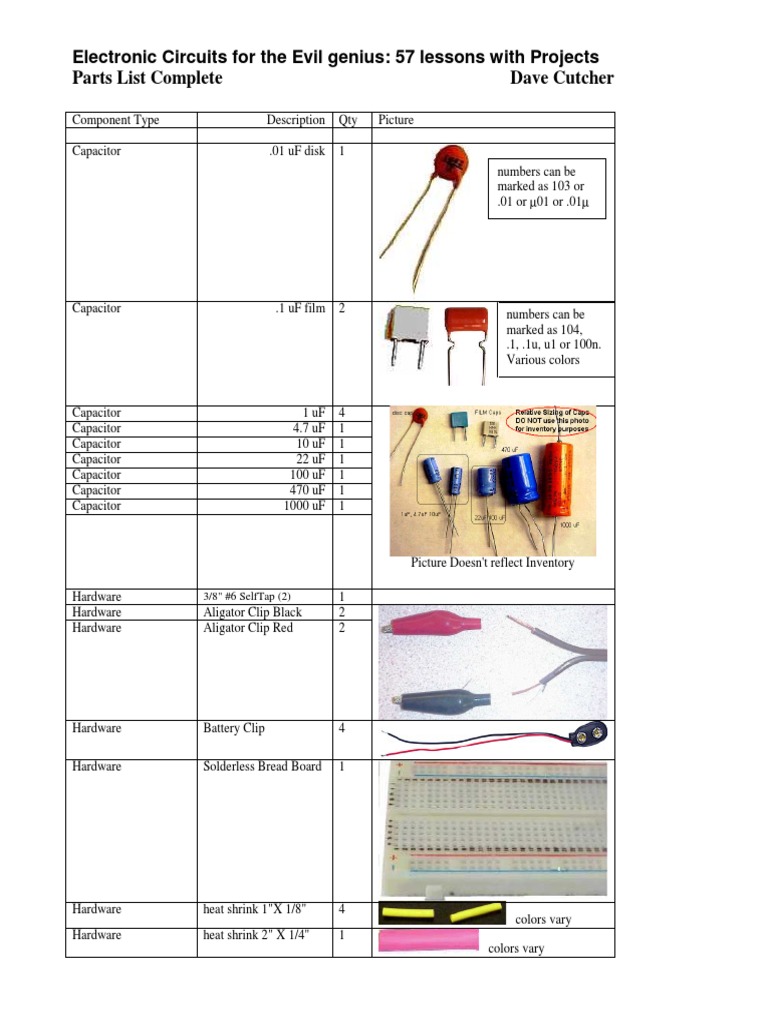 Electronic Circuits For The Evil Genius - Full Inventory PDF | PDF ...
