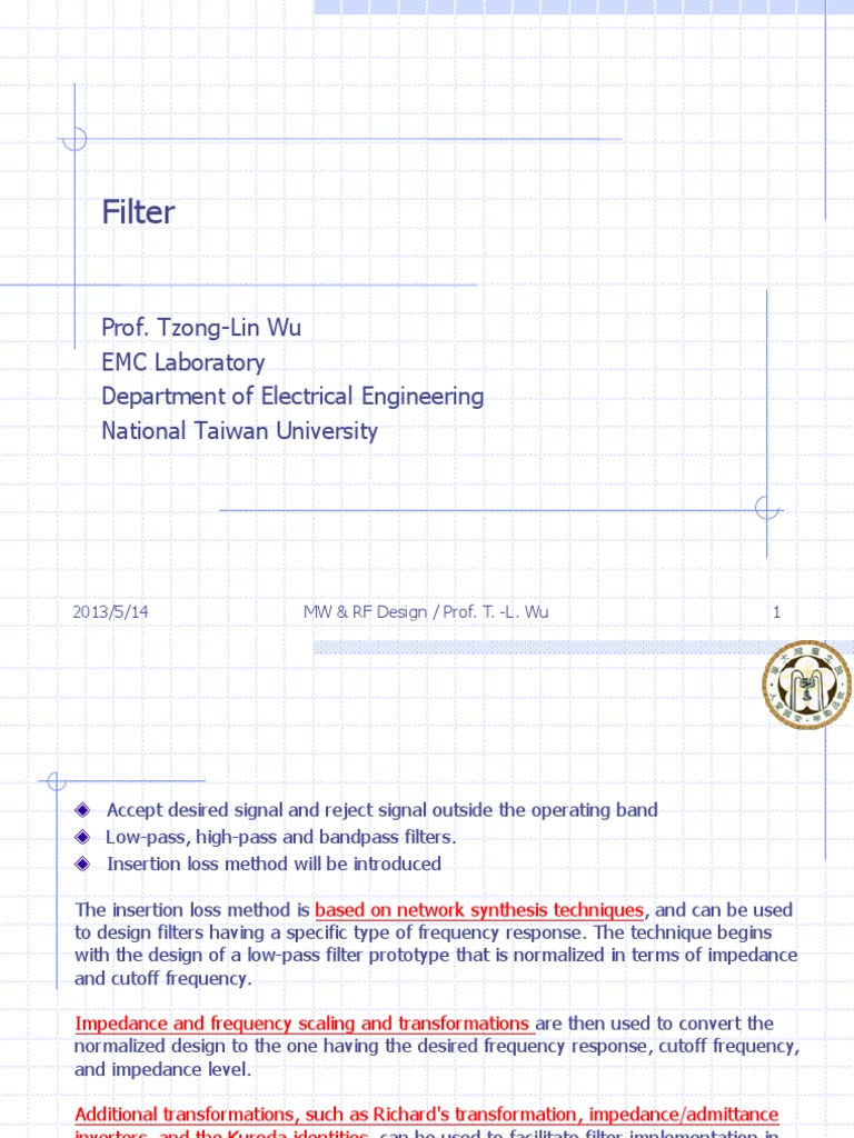 Microstrip Filter From First Principle | PDF | Electronic Filter | Low ...
