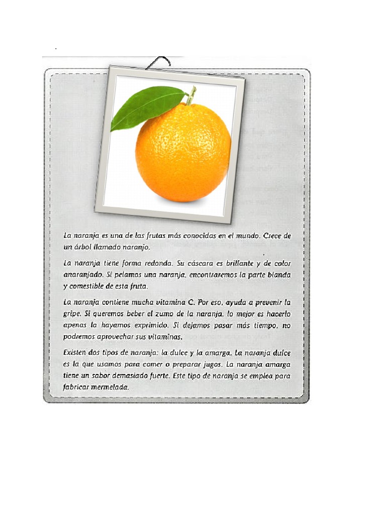 texto expositivo naranja