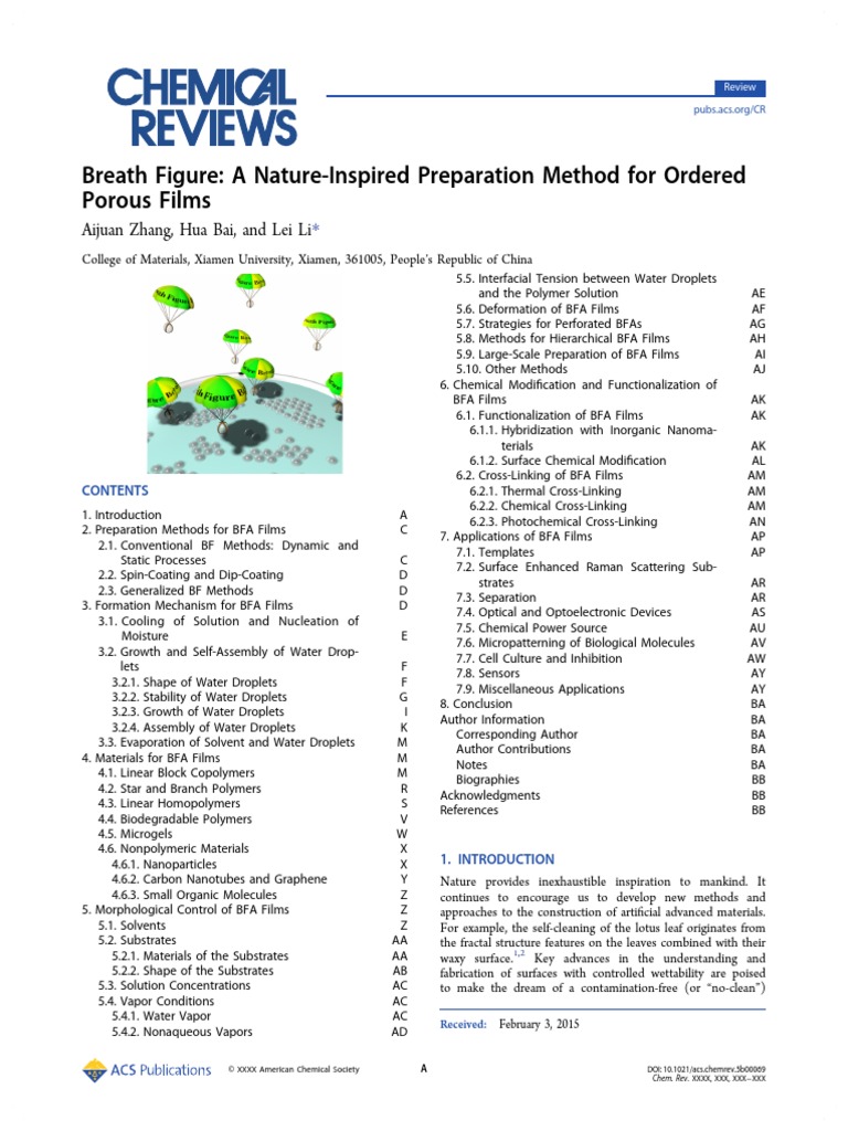 Breath Figure A Nature-Inspired Preparation Method For Ordered Porous ...