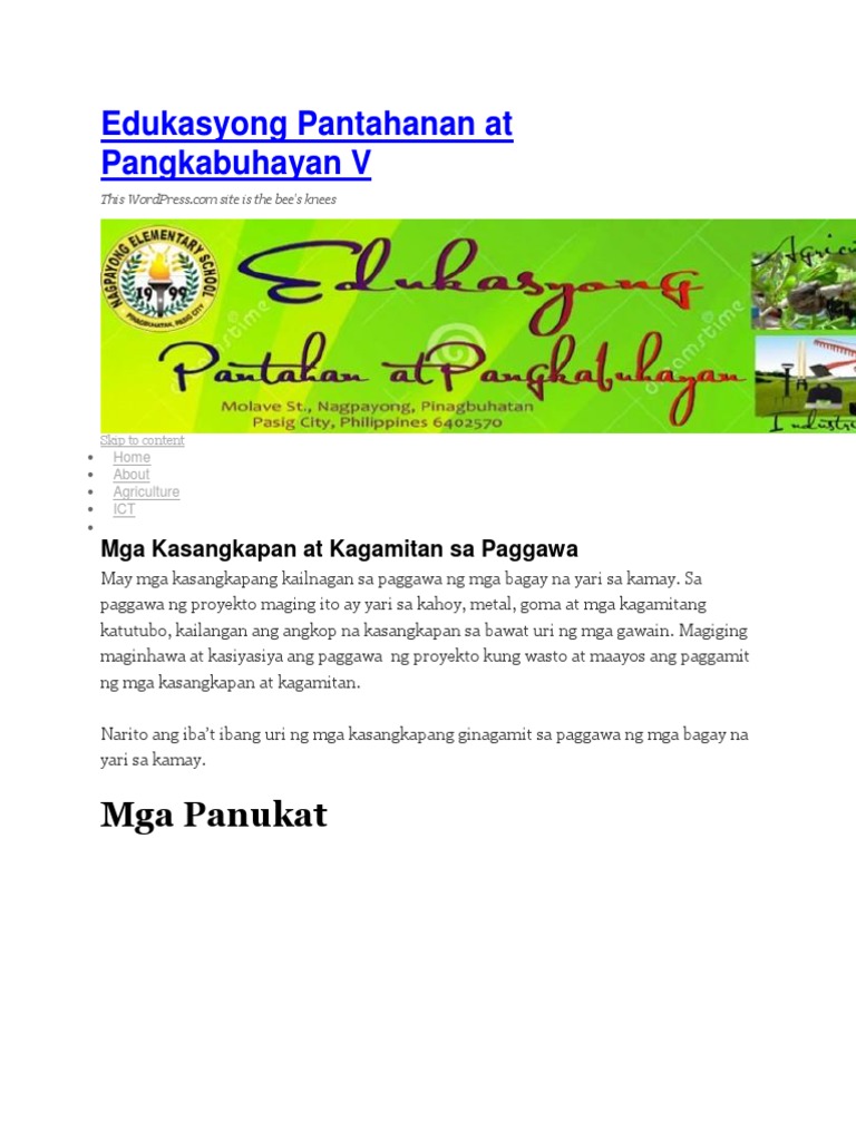 Edukasyong Pantahanan at Pangkabuhayan V | PDF