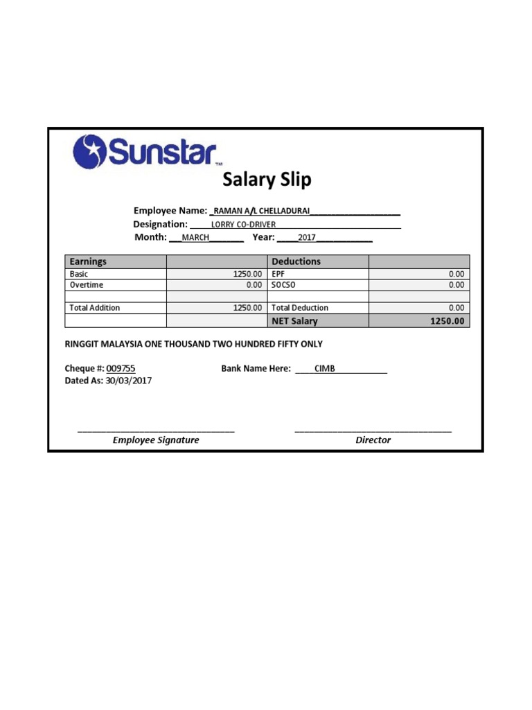 Salary Slip Template | PDF | Employee Relations | Payments