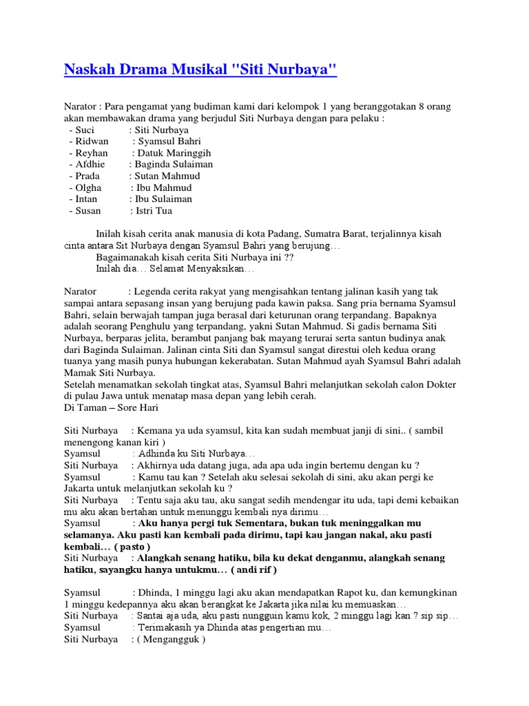 Naskah Drama Musikal | PDF
