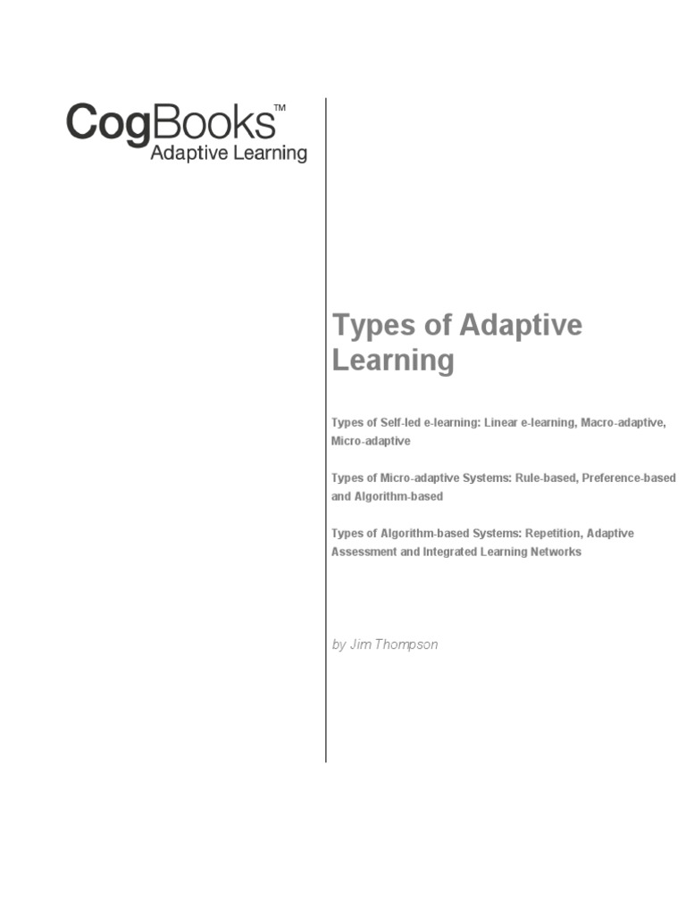 Adaptive Learning - Types of Adaptive Learning | PDF | Educational ...