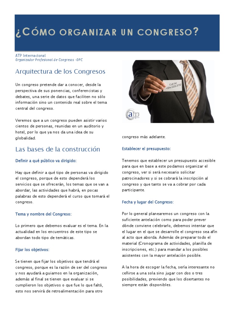 Cómo Organizar Un Congreso | PDF | Hotel | Publicidad