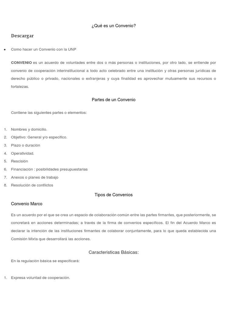 Qué Es Un Convenio | Descargar gratis PDF | Acuerdo colectivo | Derecho ...