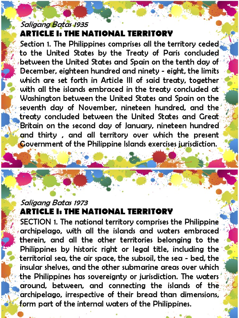 Teritoryo Ng Pilipinas Ayon Sa Kasaysayan at Batas