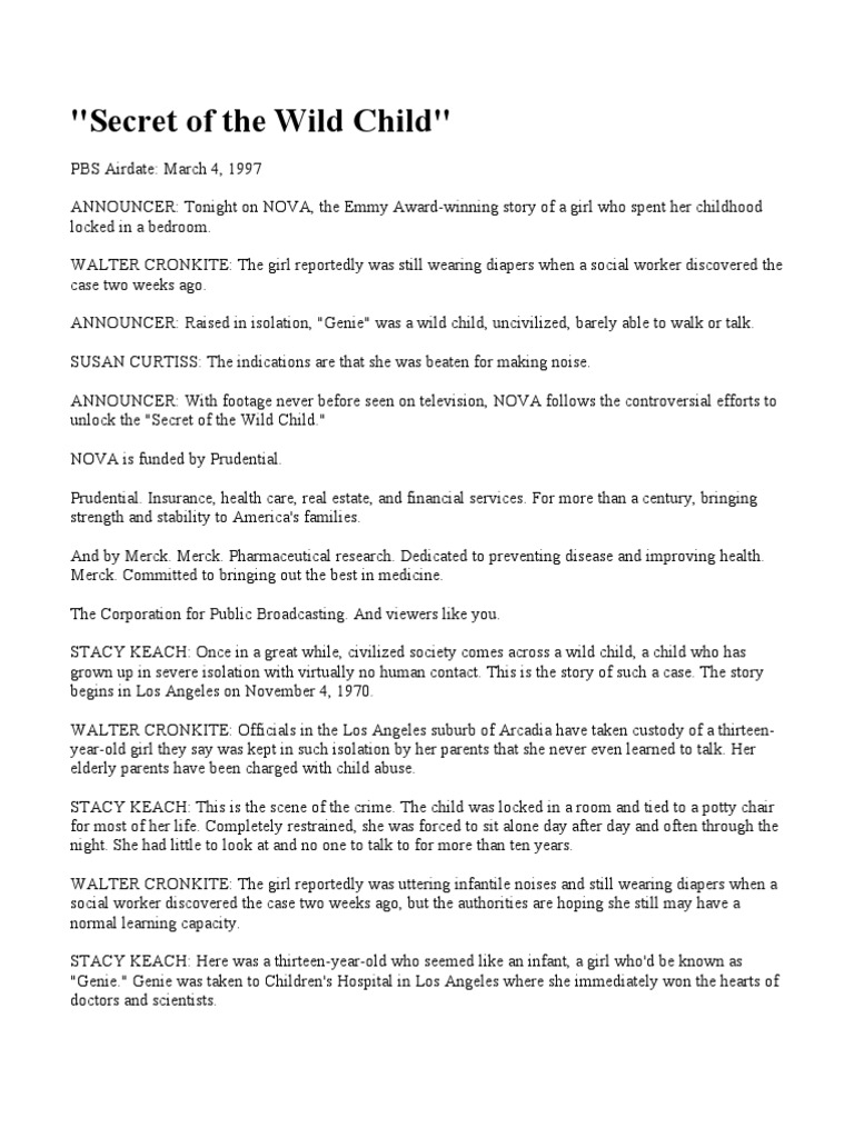 Secret of The Wild Child Transcript) | PDF | Self-Improvement