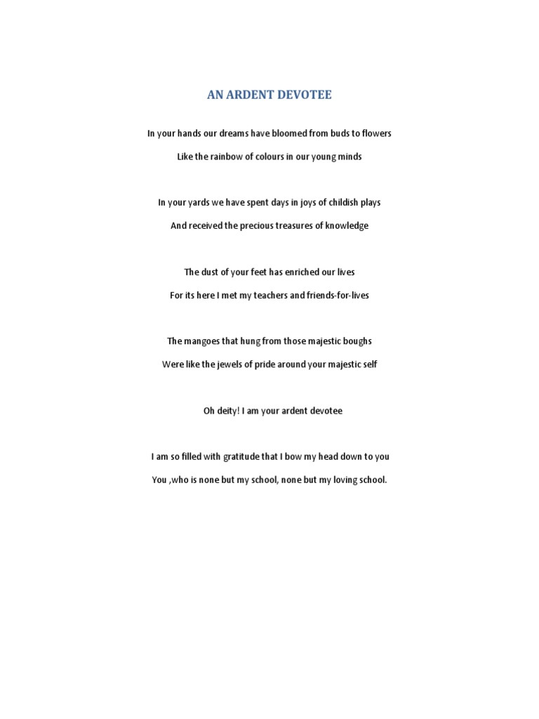 Poem For School | PDF