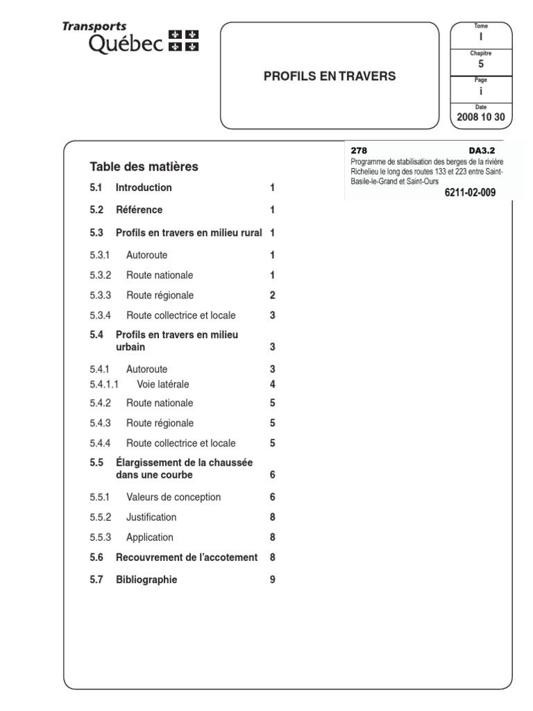 Largeurs des routes et autoroutes | PDF | Autoroute | Trottoir