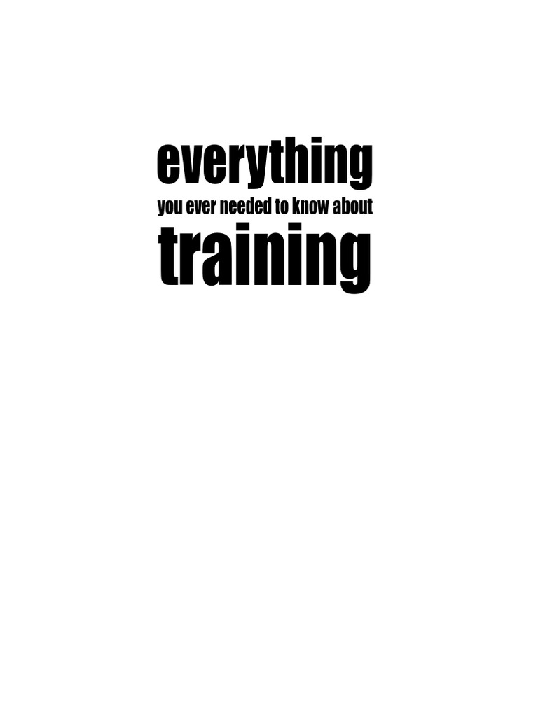 Everything You Need To Know About Training PDF | PDF | Brand ...