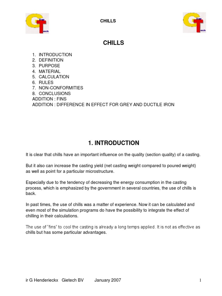 Chills General Rules | PDF | Casting (Metalworking) | Metals