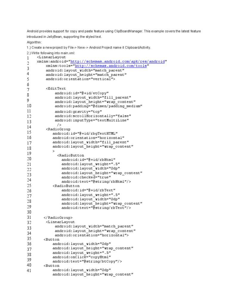 Android Provides Support For Copy and Paste Feature Using ...