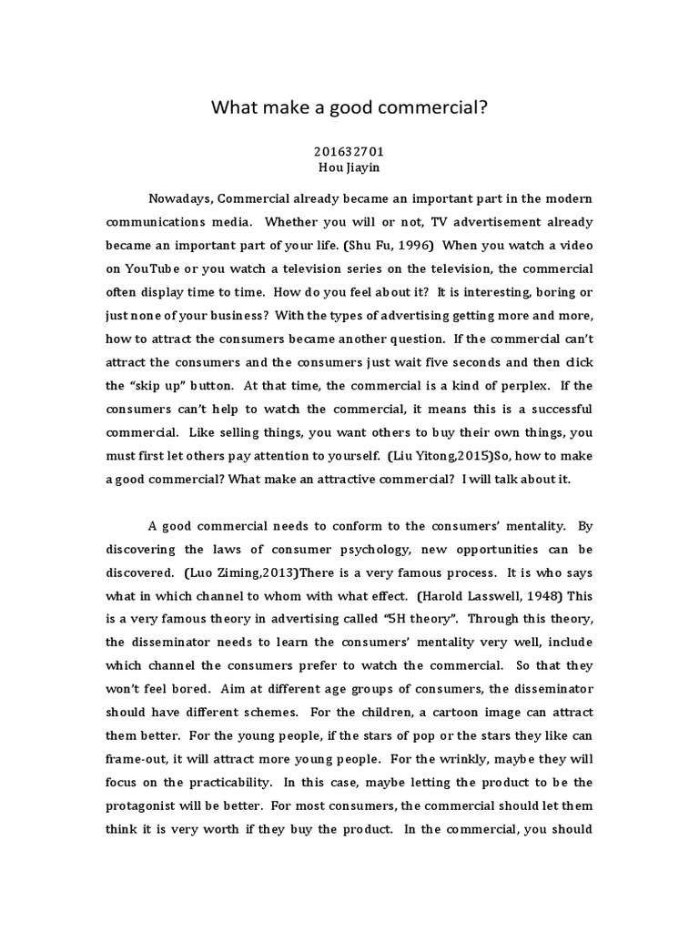 Key Elements of Effective Commercials | PDF | Television Advertisement ...