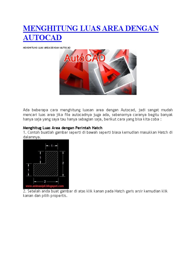 Menghitung Luas Area Dengan Autocad | PDF