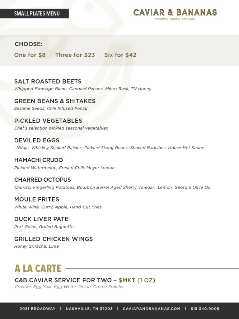 C&B Wine Bar Menu | PDF