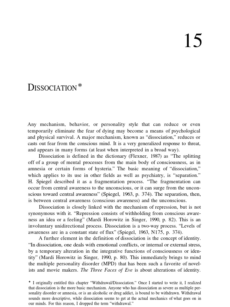 Dissociation Pdf Dissociation Psychology Psychological Trauma