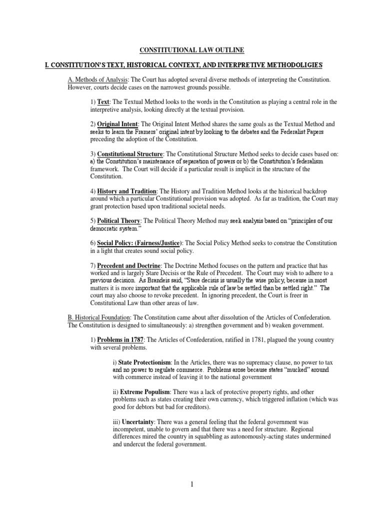Con Law Outline | PDF | Commerce Clause | Necessary And Proper Clause