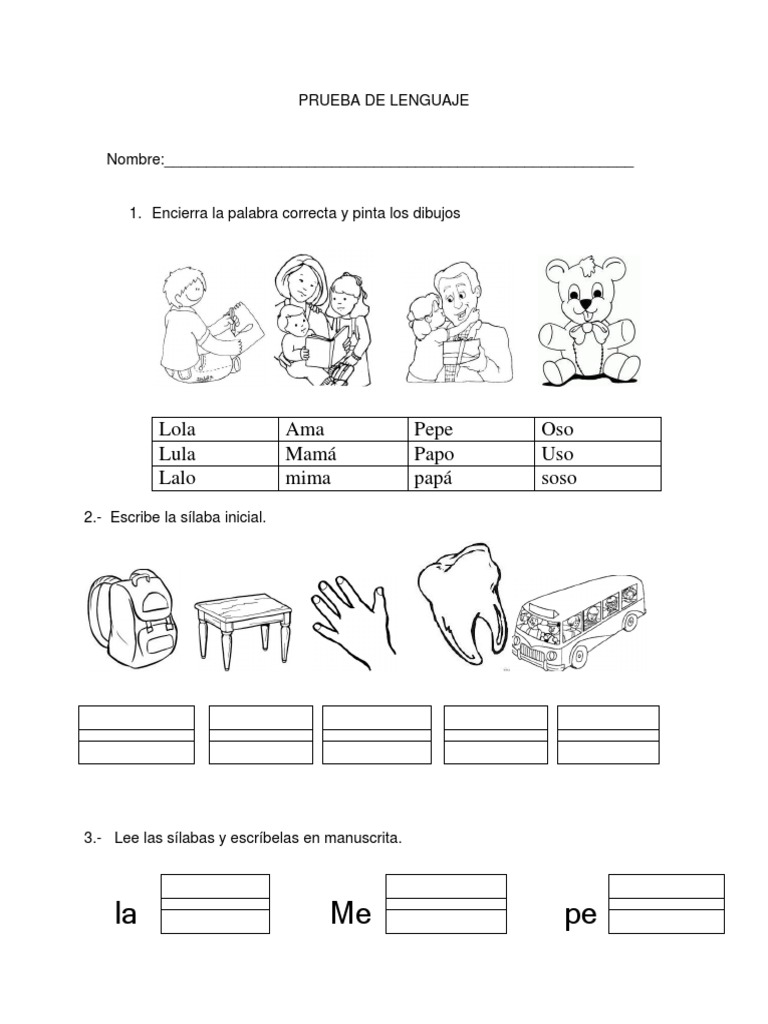 Actividades con letras M, P, L, S para niños | PDF | Artes del Lenguaje ...