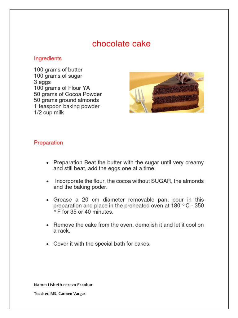 Chocolate Cake | PDF