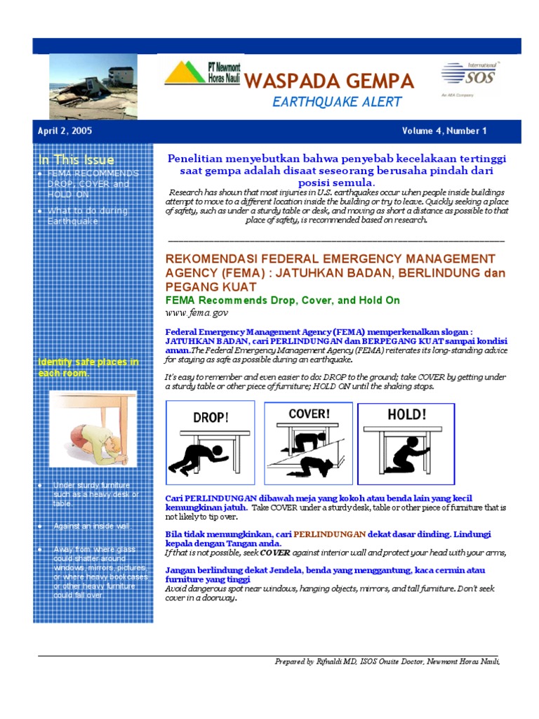 Earthquake Safety: Drop, Cover, Hold On | PDF | Disaster Management ...