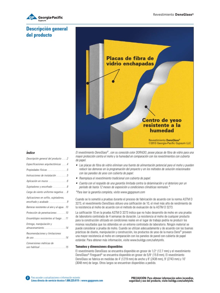 Planchas Densglas | PDF | Revestimiento | Tornillo