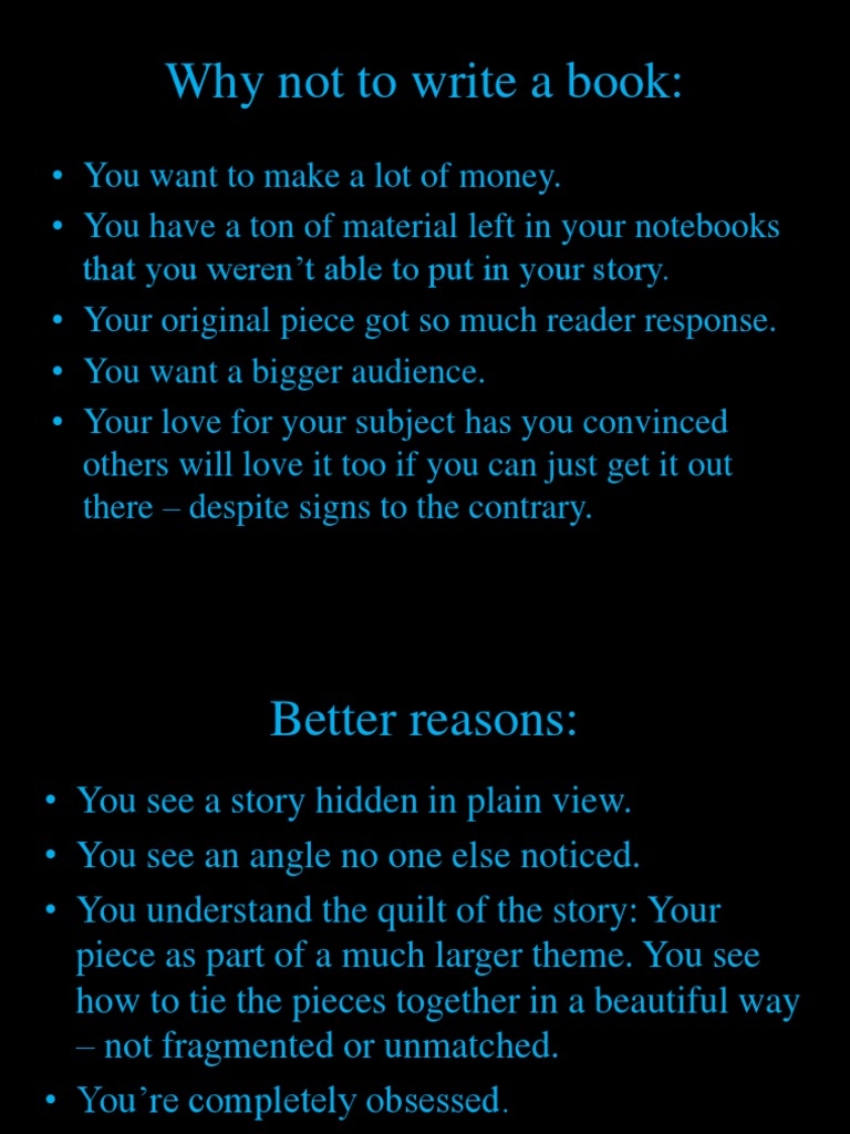 Why Not To Write A Book | PDF