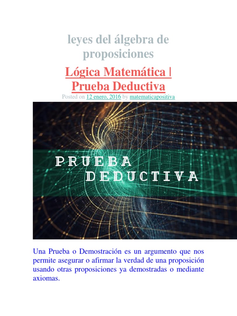 Leyes Del Álgebra de Proposiciones - MATE | PDF | Validez | Proposición