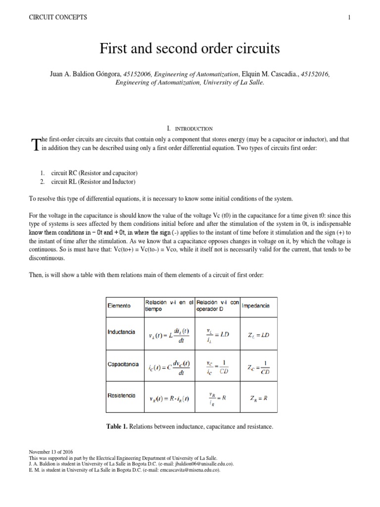 First and Second Order Circuits | PDF | Electrical Network | Capacitor