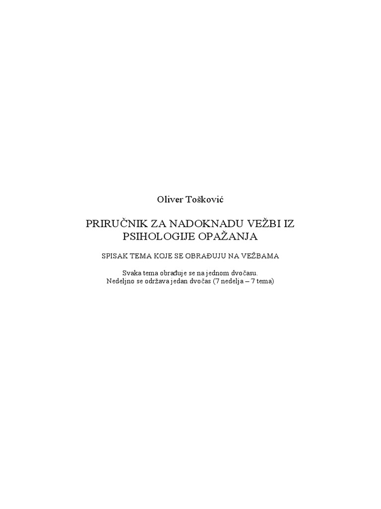 Opazanje Nadoknada-Vezbi - 2010 2011 2012 | PDF