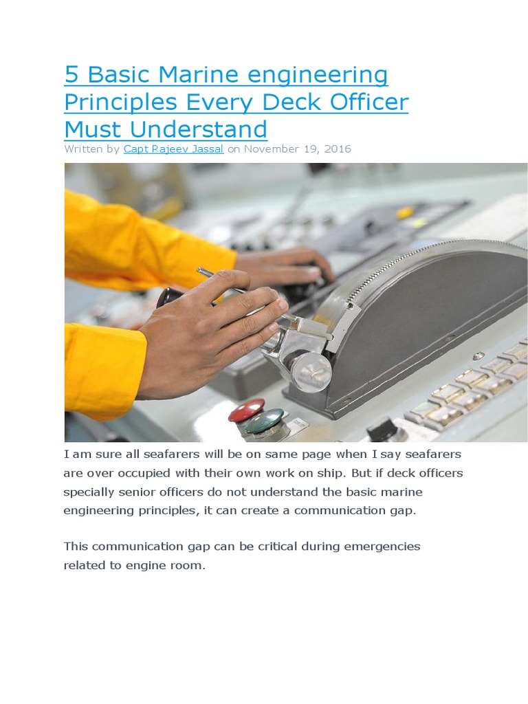 5 Essential Marine Engineering Principles | PDF | Internal Combustion ...